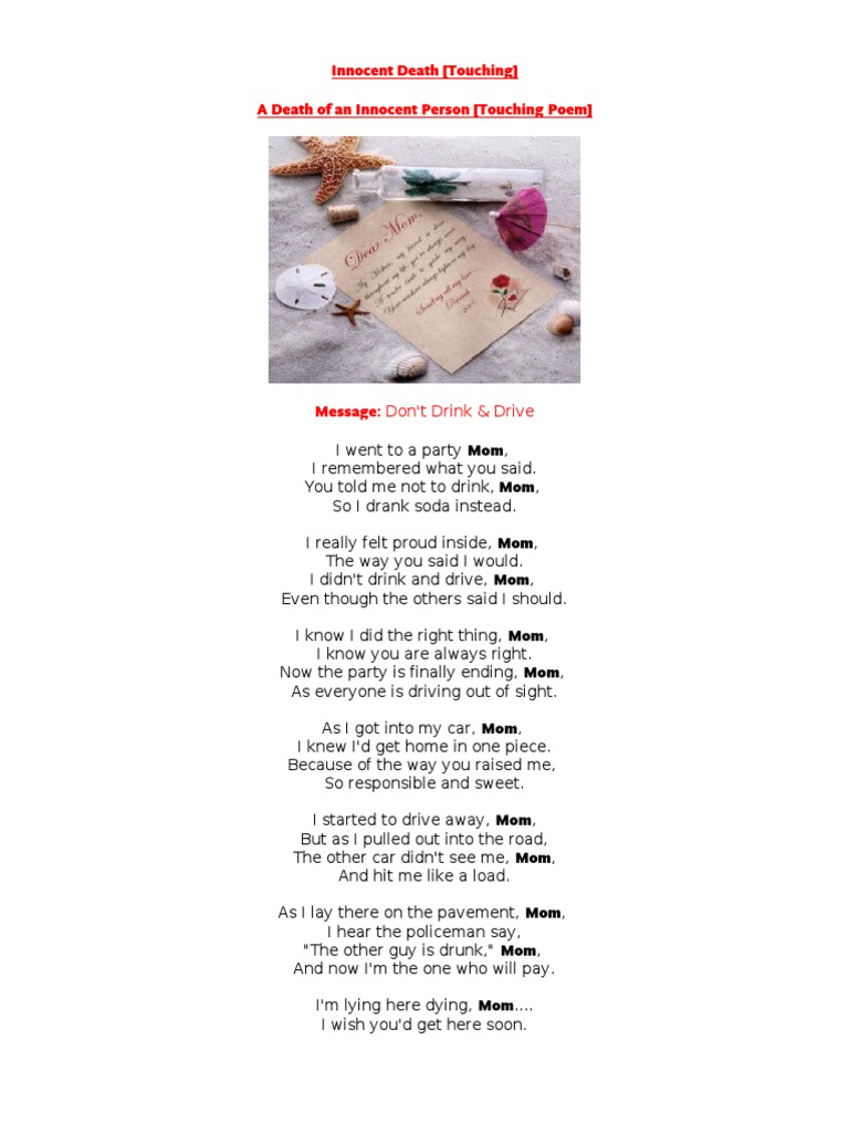 Innocent Death (Touching) A Death of An Innocent Person (Touching Poem ...
