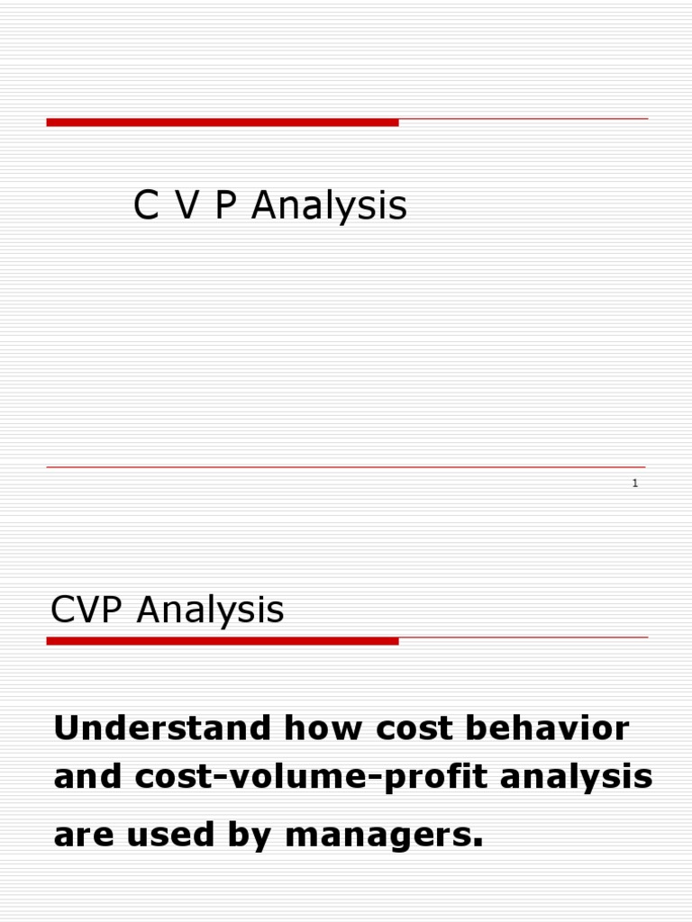 CVP Analysis in Management Accounting | PDF | Business Economics ...
