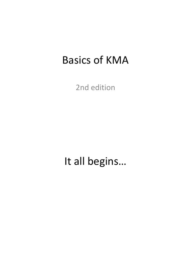 Basics of KMA 2nd Edition | PDF