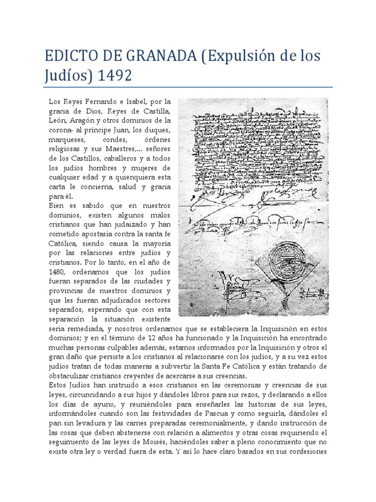 Edicto de Granada | PDF | Inquisición española | Judios