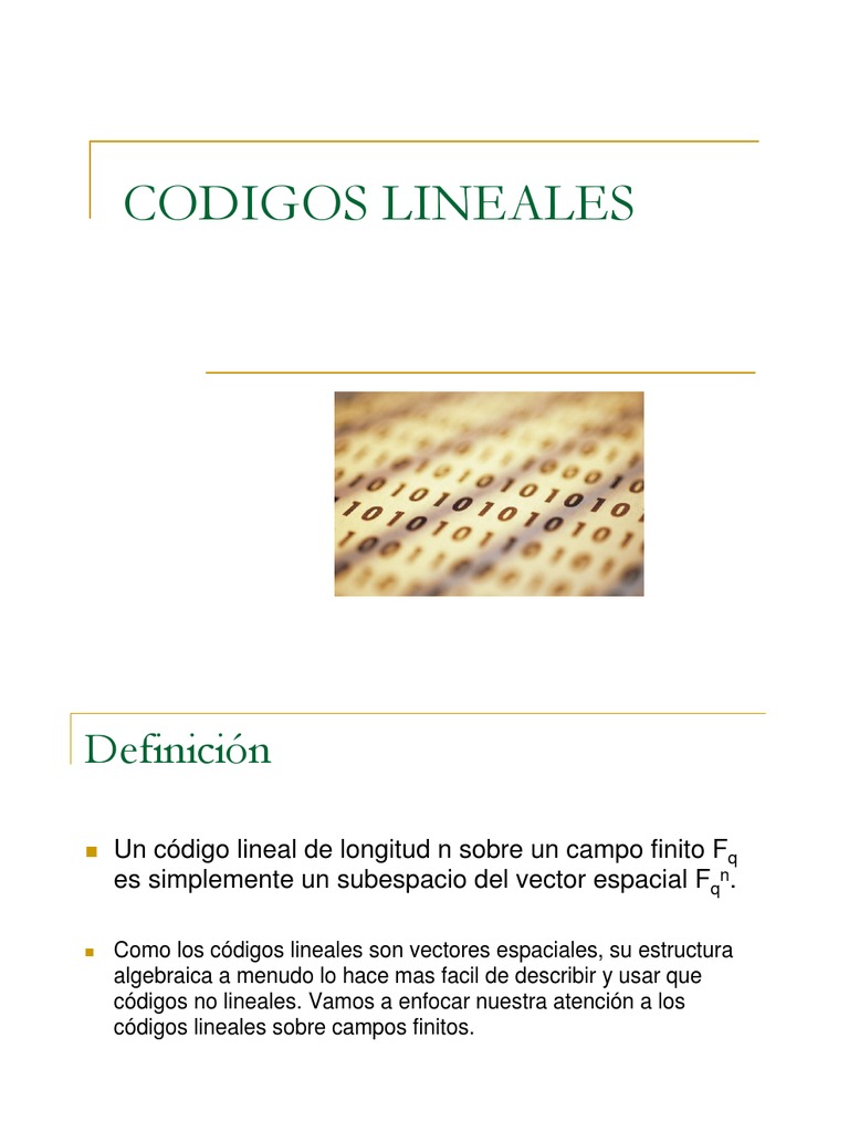 Codigos Lineales | PDF | Espacio vectorial | Matriz (Matemáticas)