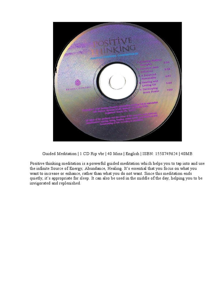 Positive Thinking Meditation Guide | PDF