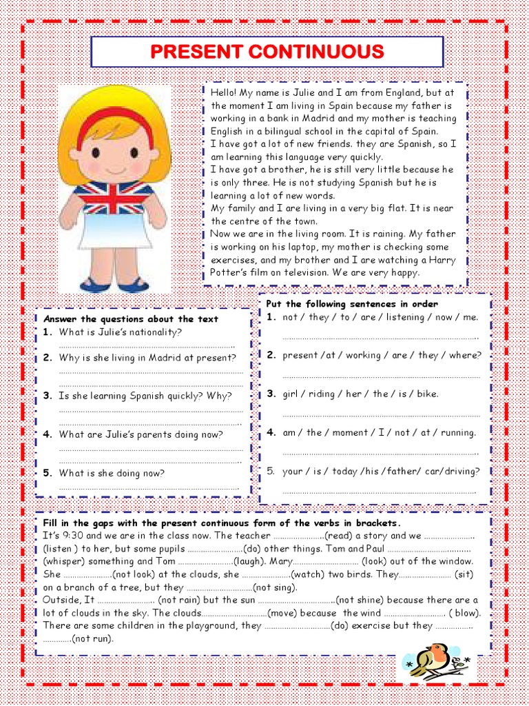 Present Continuous | PDF | Madrid | Linguistics