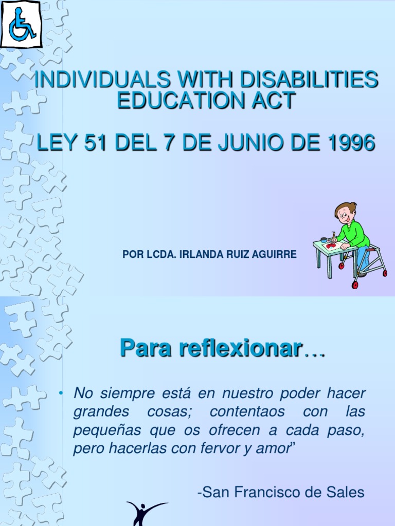 Ley IDEA y Ley 51 | PDF | Educación especial | Evaluación