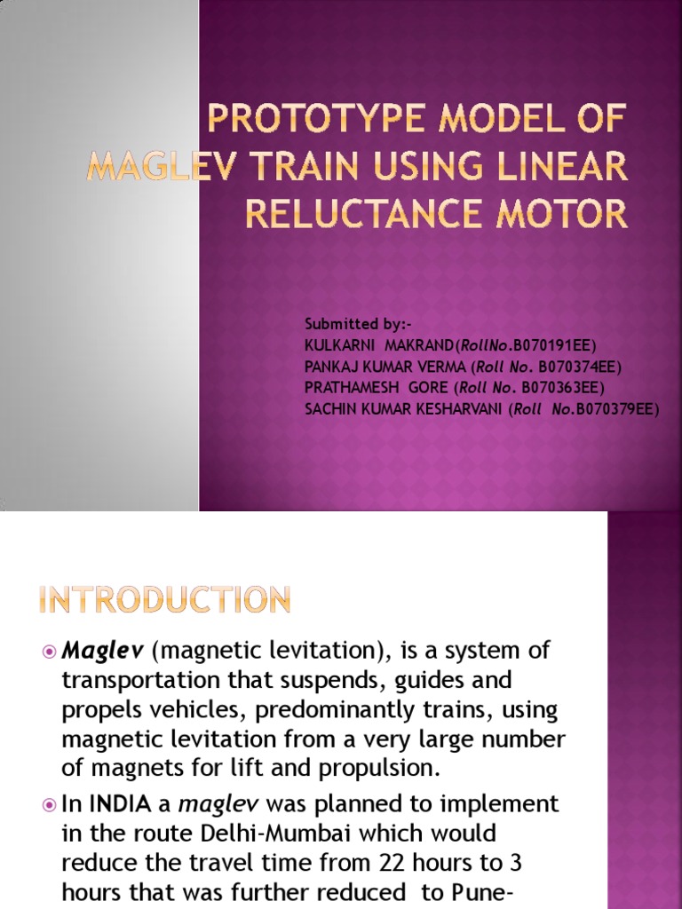 Prototype Model of Maglev Train Using Linear Reluctance Motor | PDF ...