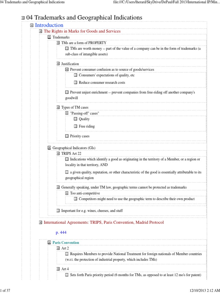 04 Trademarks and Geographical Indications | PDF | Trademark | Patent Application