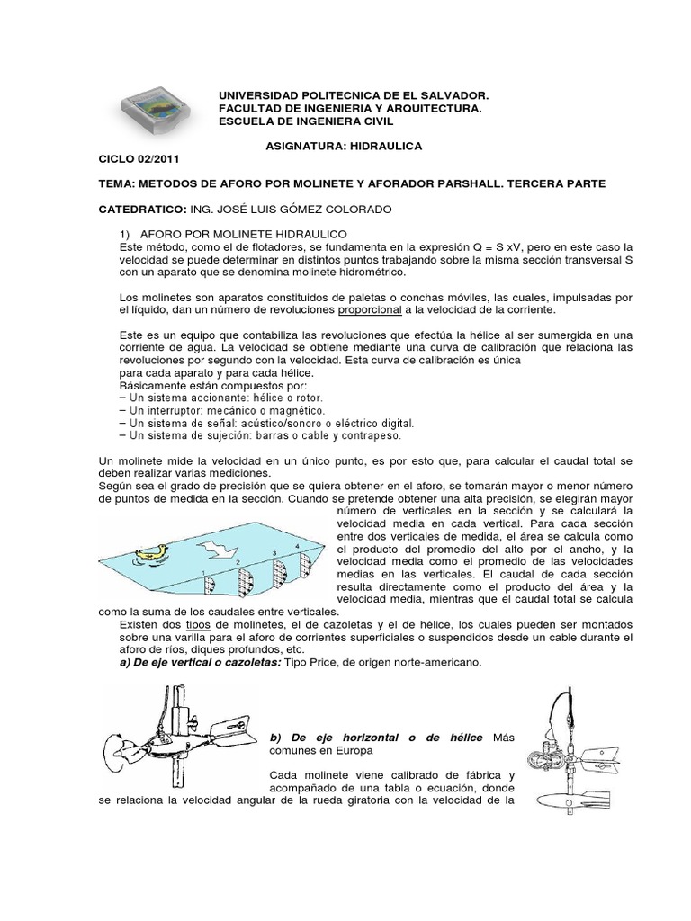 Metodos de Aforo 3 | Desembocar (Hidrología) | Medición