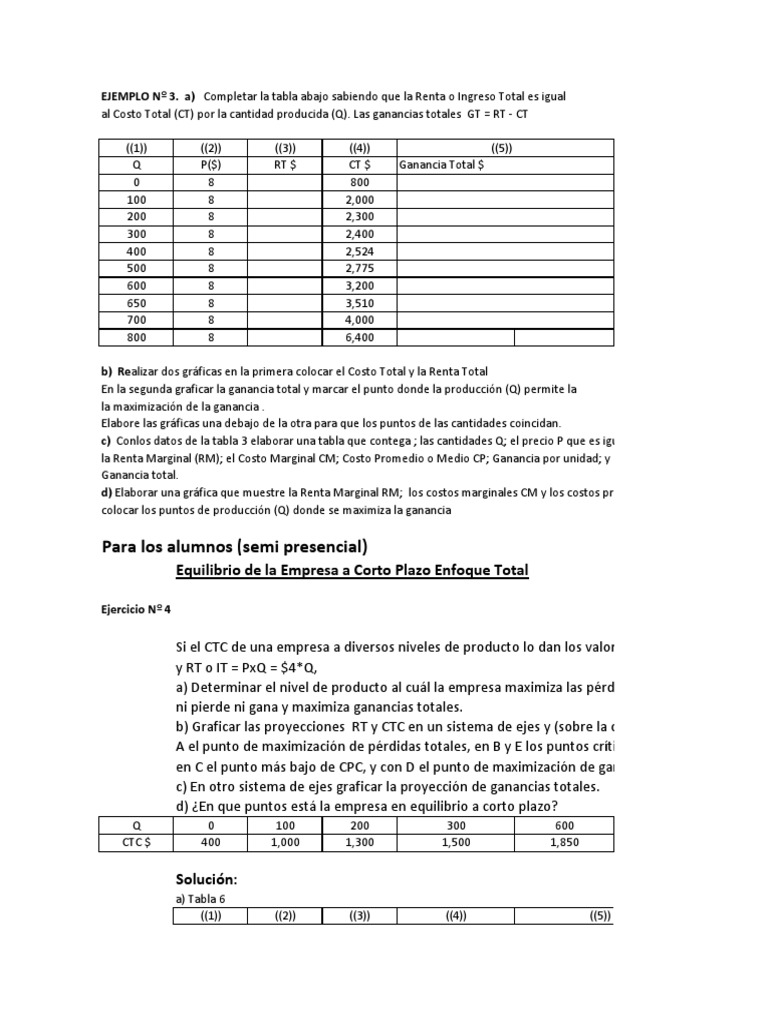Ejercicio Utilidad Maxima Semi Presencial | PDF | Beneficio (economía ...
