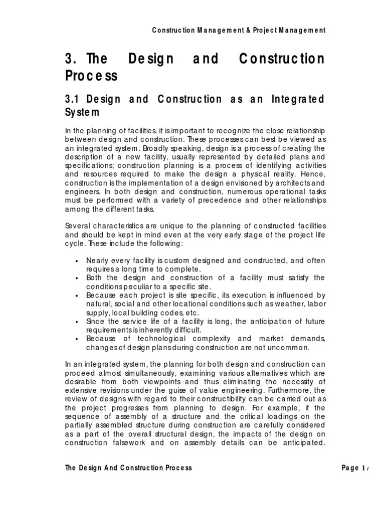 Const. Mgmt. Chp. 03 - The Design & Construction Process | PDF ...