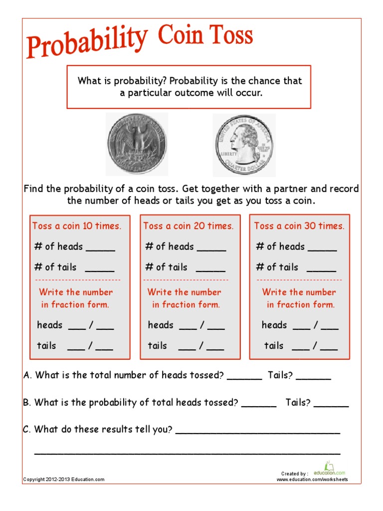 Activity Tossing A Coin | PDF | Sports & Recreation | Language Arts ...