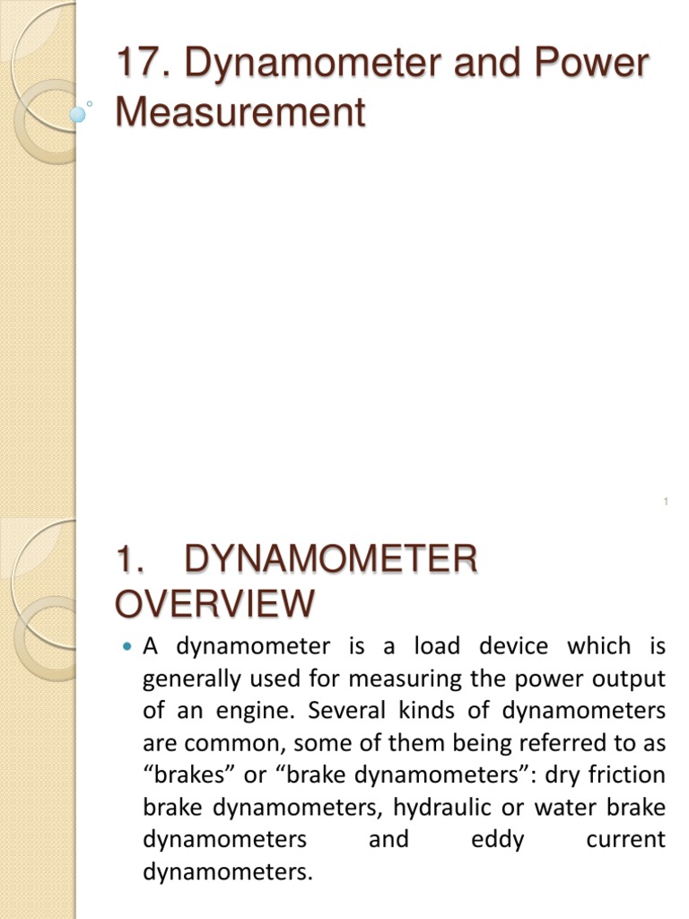 Dynamometer Overview and Applications | PDF