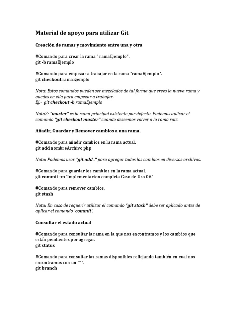 Material de Apoyo para Utilizar Git | PDF