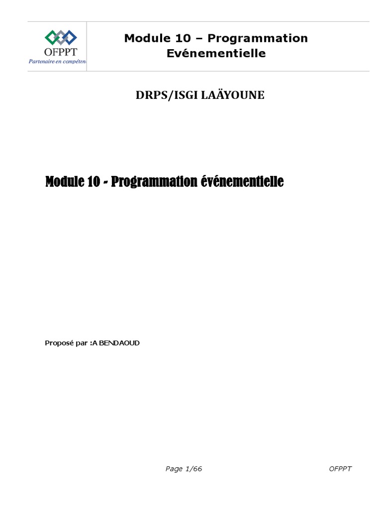 Programmation Evenementielle | PDF