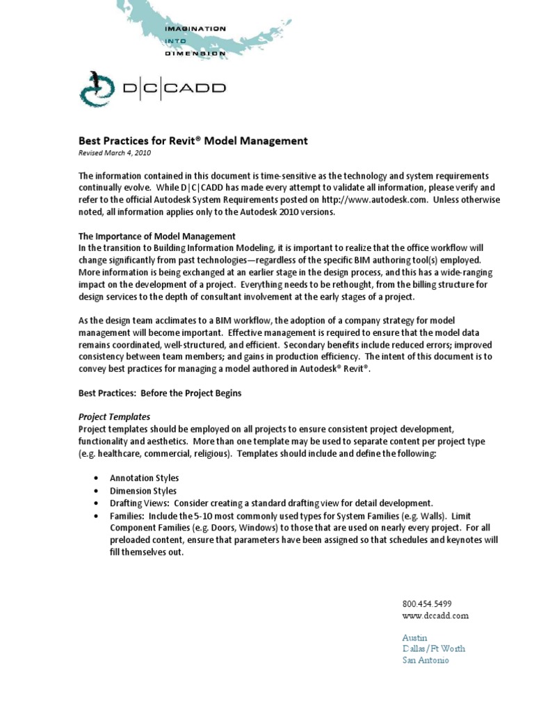 Best Practices For Revit Model Management | PDF | Autodesk Revit ...