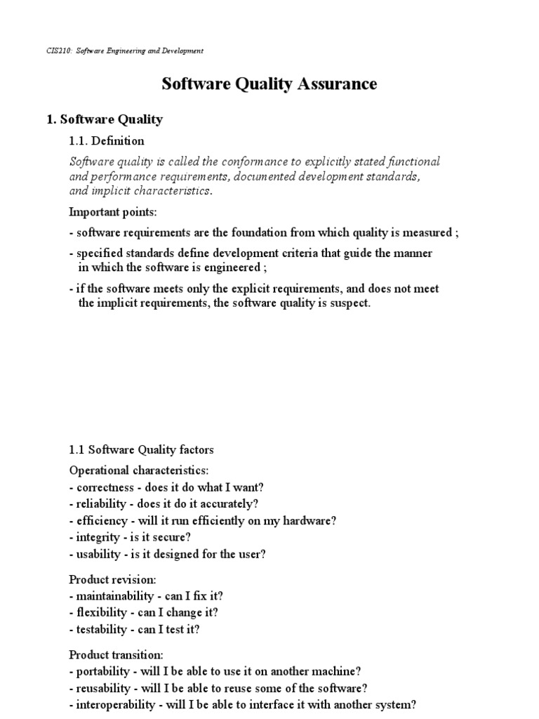 SQA Notes | Download Free PDF | Software Quality | Interface (Computing)