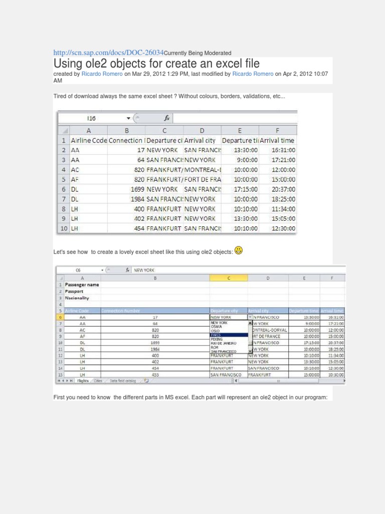 Using Ole2 Objects For Create An Excel File Scn Pdf Pdf Microsoft Excel Subroutine