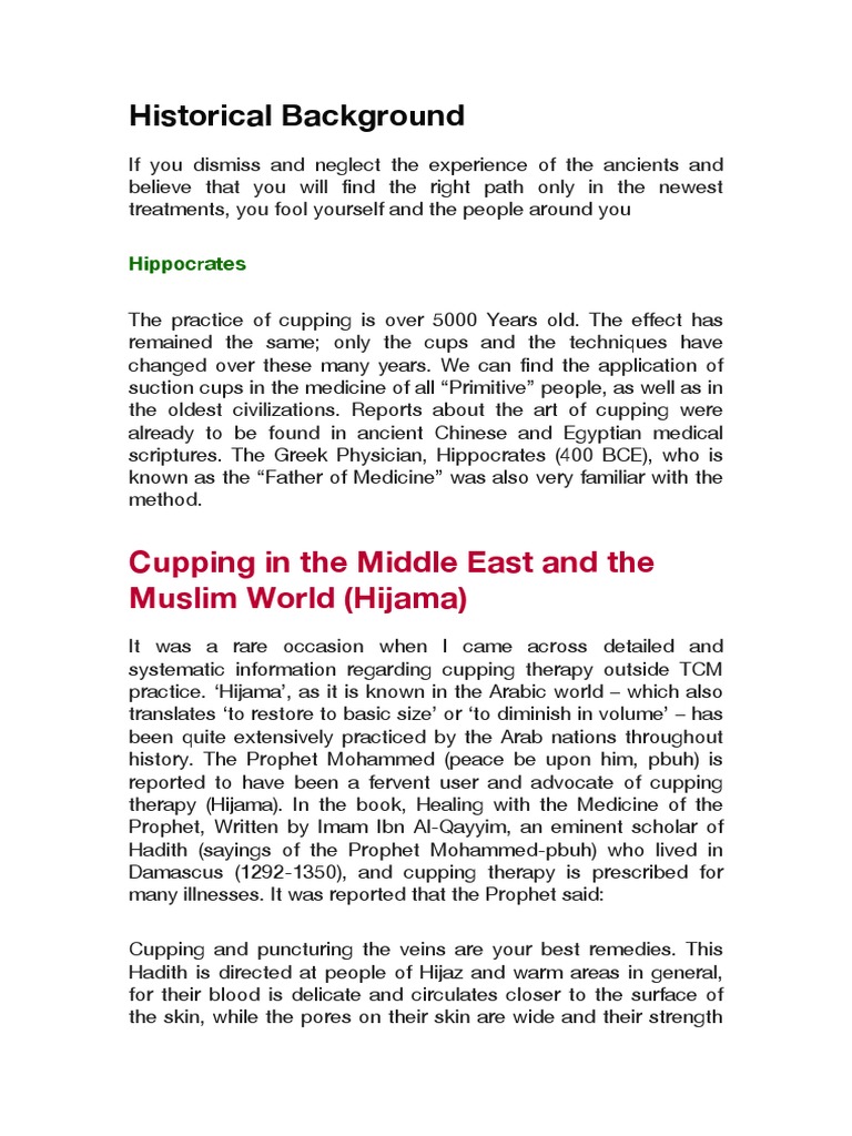 Hijamma (Cupping Therapy) | PDF | Lymphatic System | Circulatory System