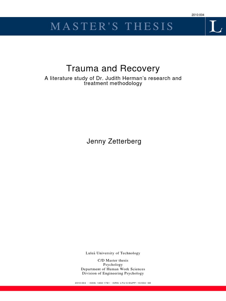 Trauma and Recovery - A Review | PDF | Psychological Trauma ...
