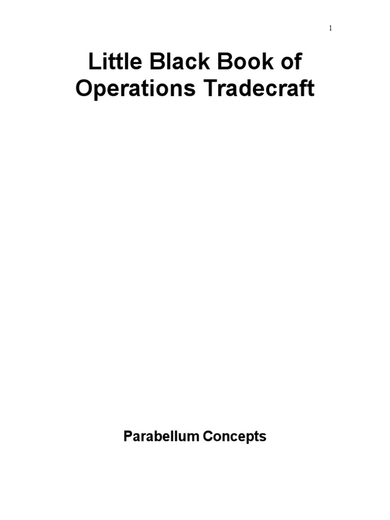 Little Black Book of Operations Tradecraft | PDF | Classified ...
