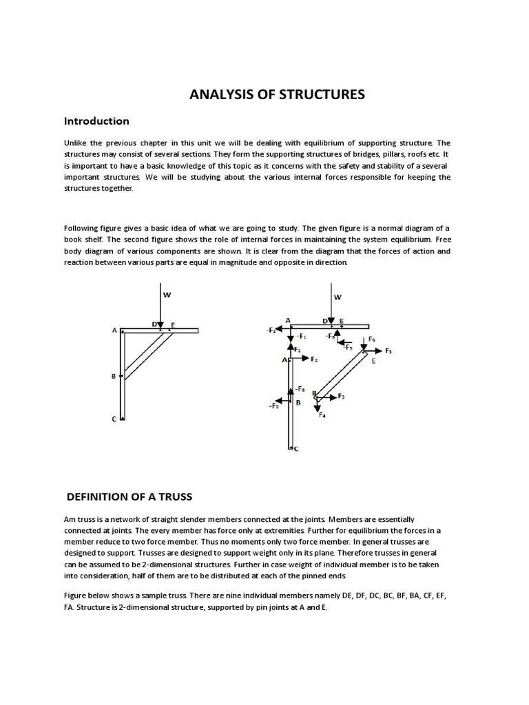 Analysis of Structures | PDF | Truss | Force