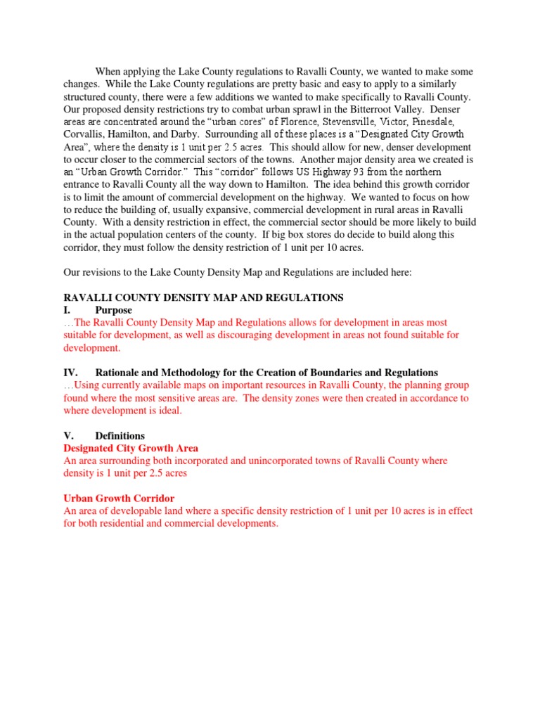 Ravalli County Density Regulations | PDF | Business | Finance & Money ...