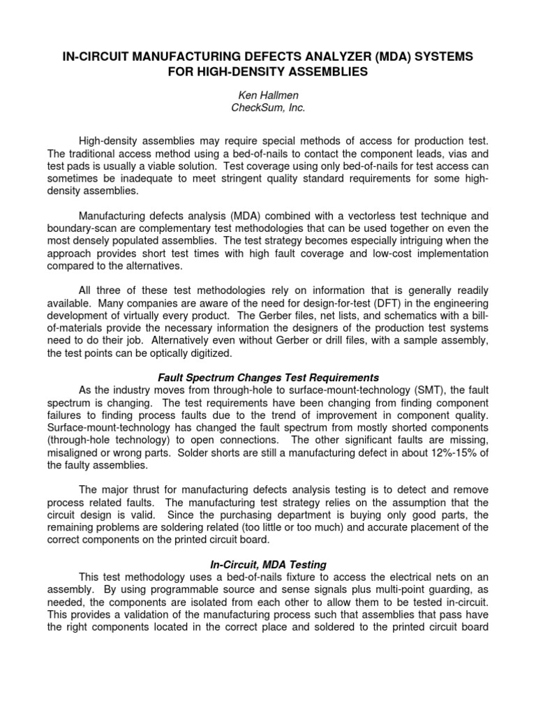 Manufacturing Defect Analyzer | Download Free PDF | Printed Circuit ...