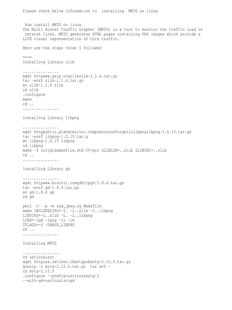 Linux MRTG Installation Guide | PDF | Technology & Engineering