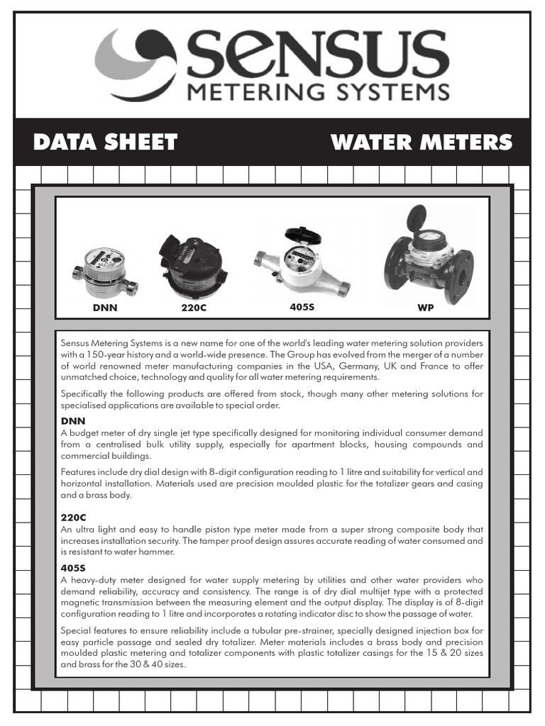 Sensus Water Meters | PDF | Mechanical Engineering | Nature