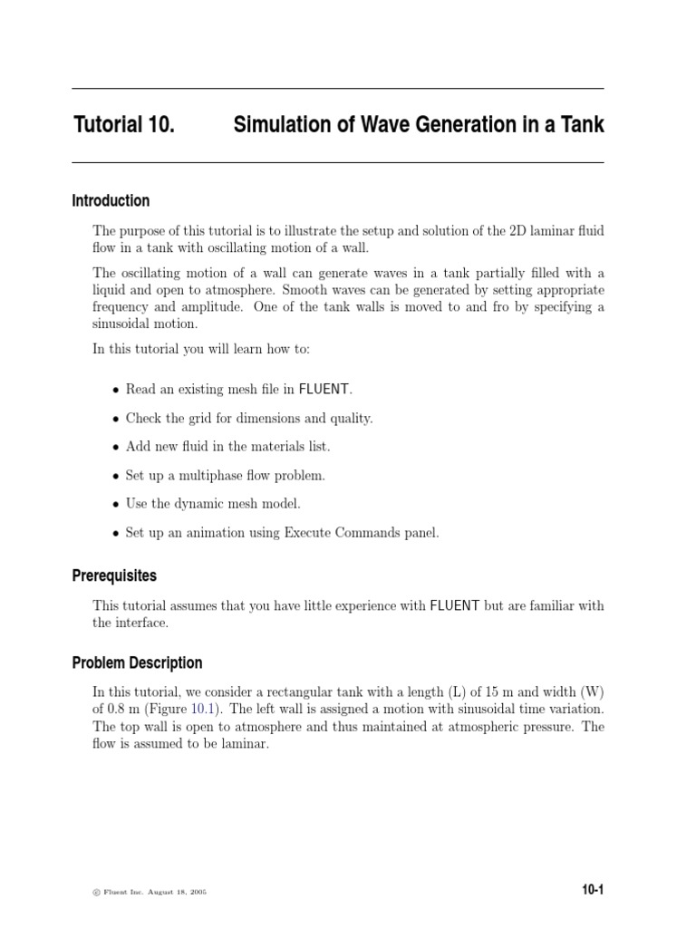 CFD Wave Generation Tutorial | PDF | Navier–Stokes Equations | Physics