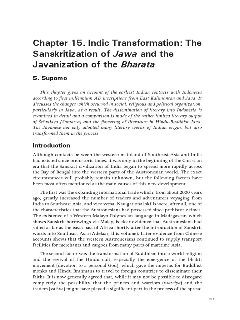 The Sanskritization of Jawa and The Javanization of The Bharata by S ...