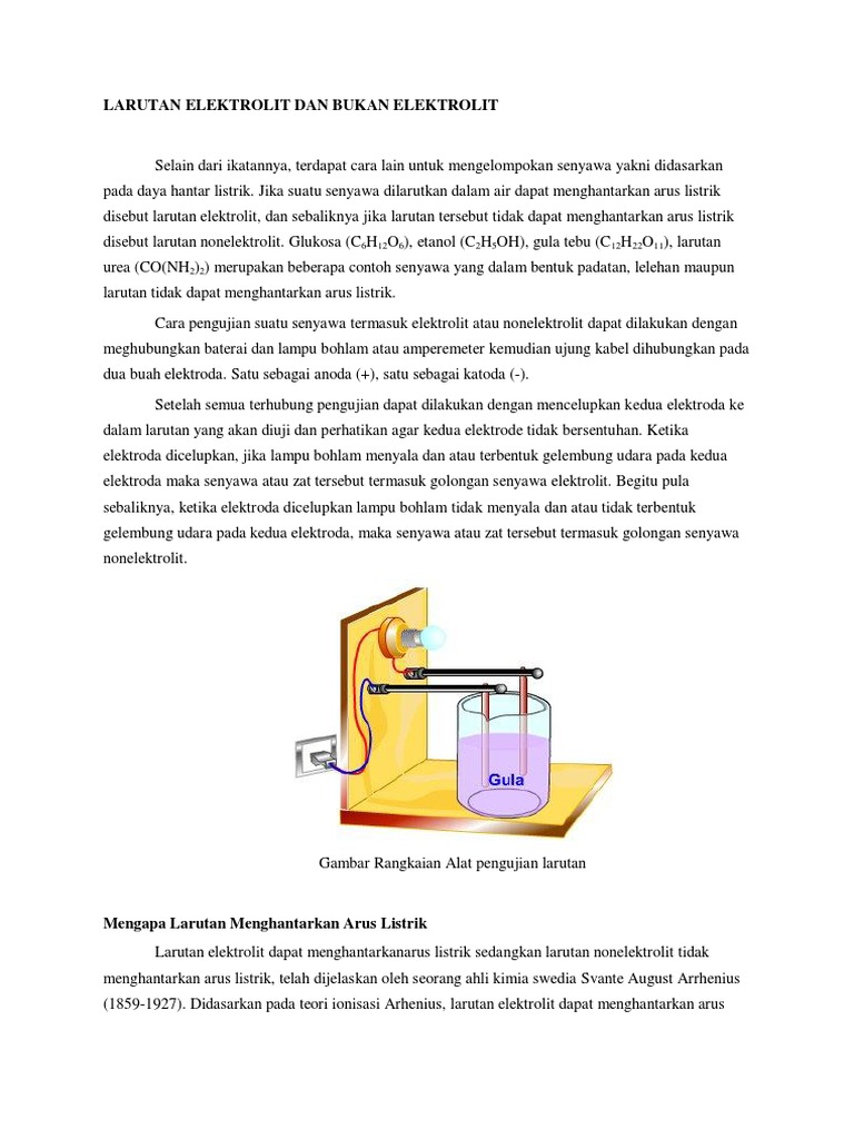 Larutan Elektrolit Dan Nonelektrolit | PDF