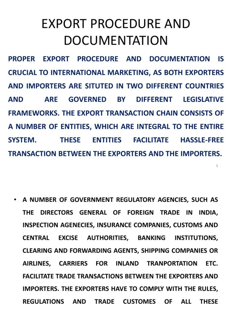 Export Procedure and Documentation | PDF | Bill Of Lading | Business