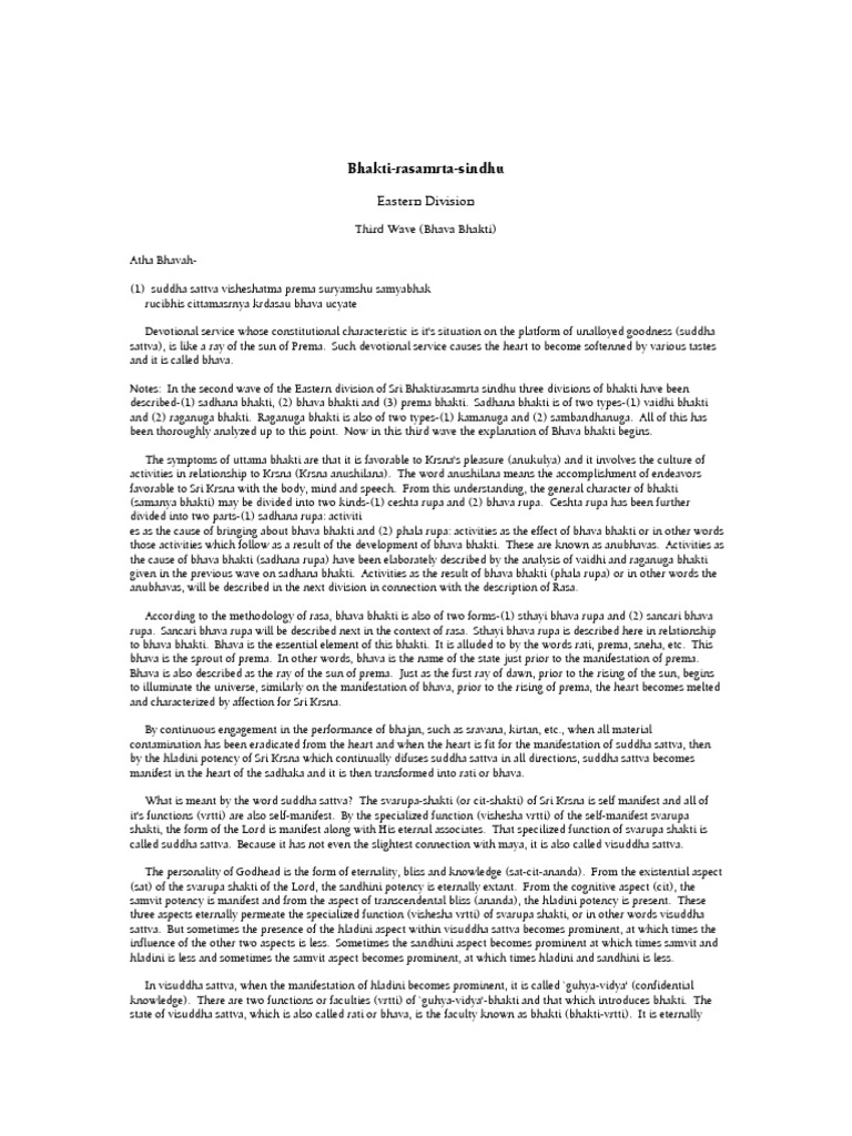 Rupa Goswami Bhakti Rasamrta Sindhu Eastern Division | PDF | Krishna | Hinduism