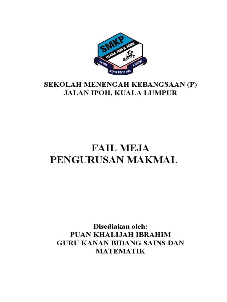 Contoh Fail Meja Pengurusan Makmal | PDF