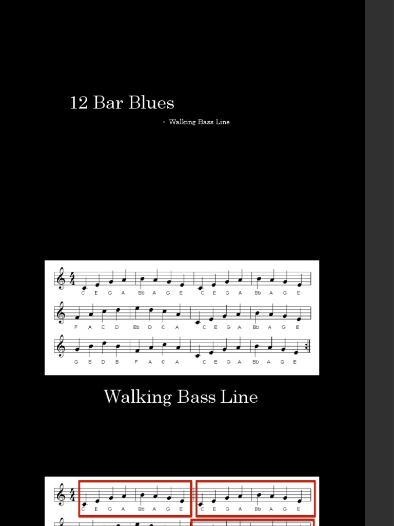 12 Bar Blues: Walking Bass Line | PDF
