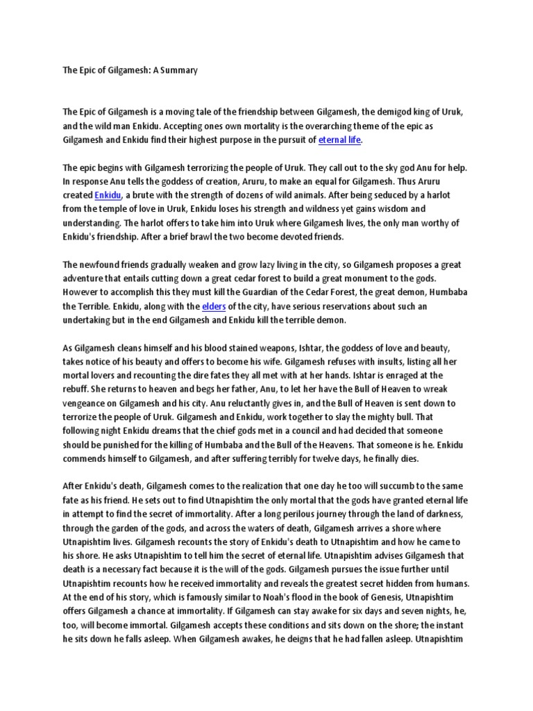 The Epic of Gilgamesh | PDF | Epic Of Gilgamesh | Ancient Near East ...