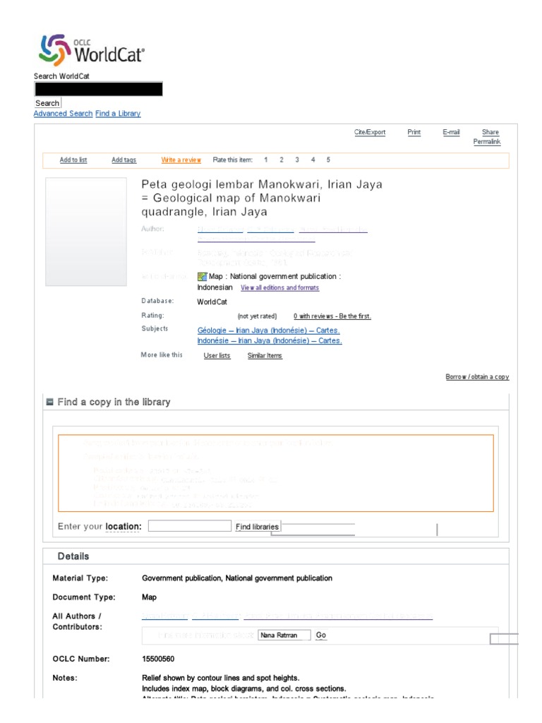 Peta Geologi Lembar Mano... P, 1981) (WorldCat | Download Free PDF | Visualization (Graphics ...