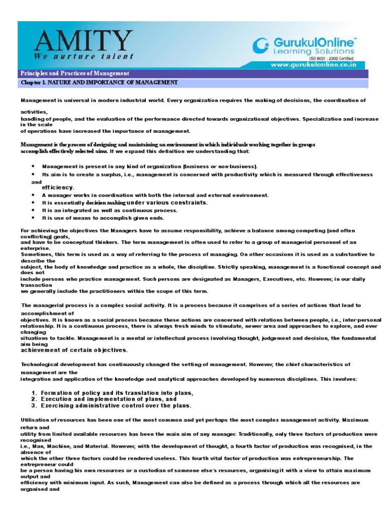 Principles and Practices of Management | PDF | Business