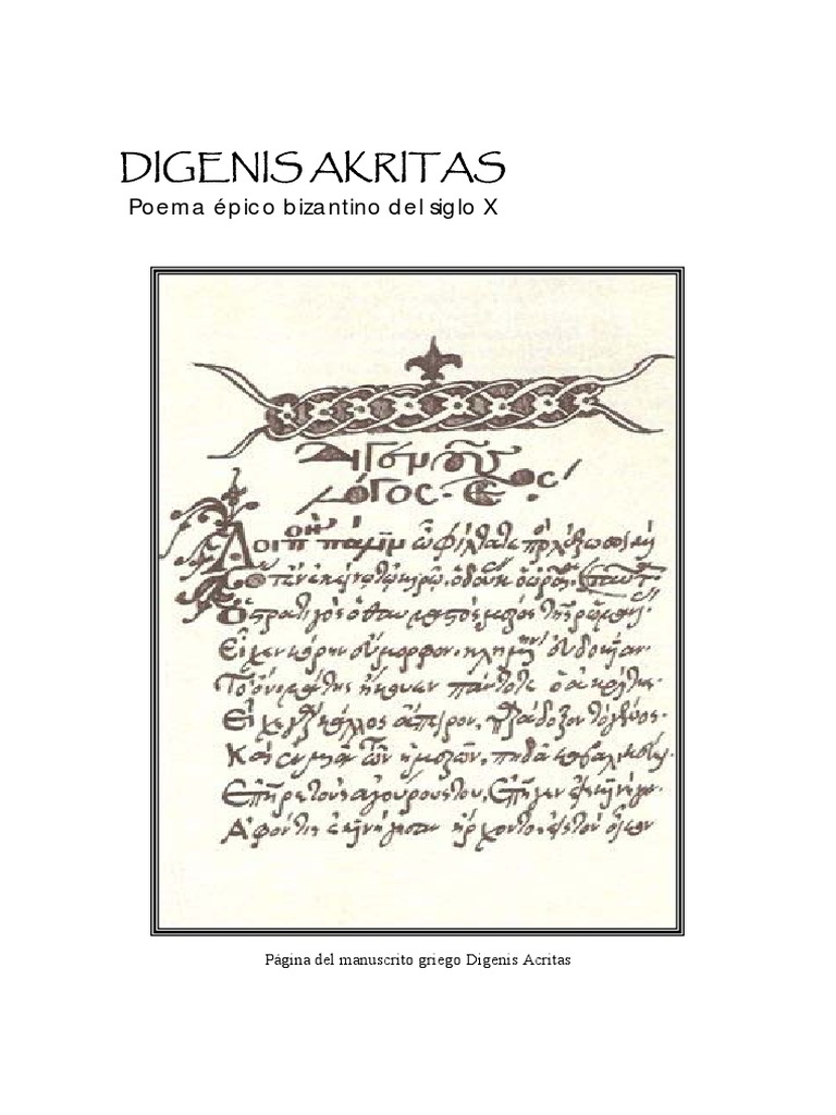 Digenis Acritas: Épica Bizantina del Siglo X | PDF | Poesía | Religión ...