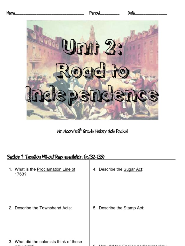 Road to Independence: Key Events and Acts | PDF | American Revolution ...