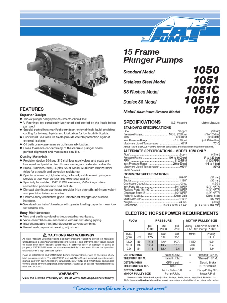 Cat 1050,1051 | PDF | Valve | Pump