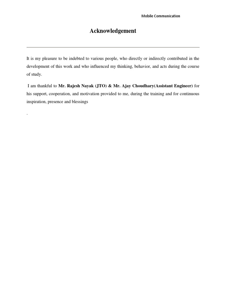 Acknowledgement: Mobile Communication | PDF | Telecommunication | Wi Fi