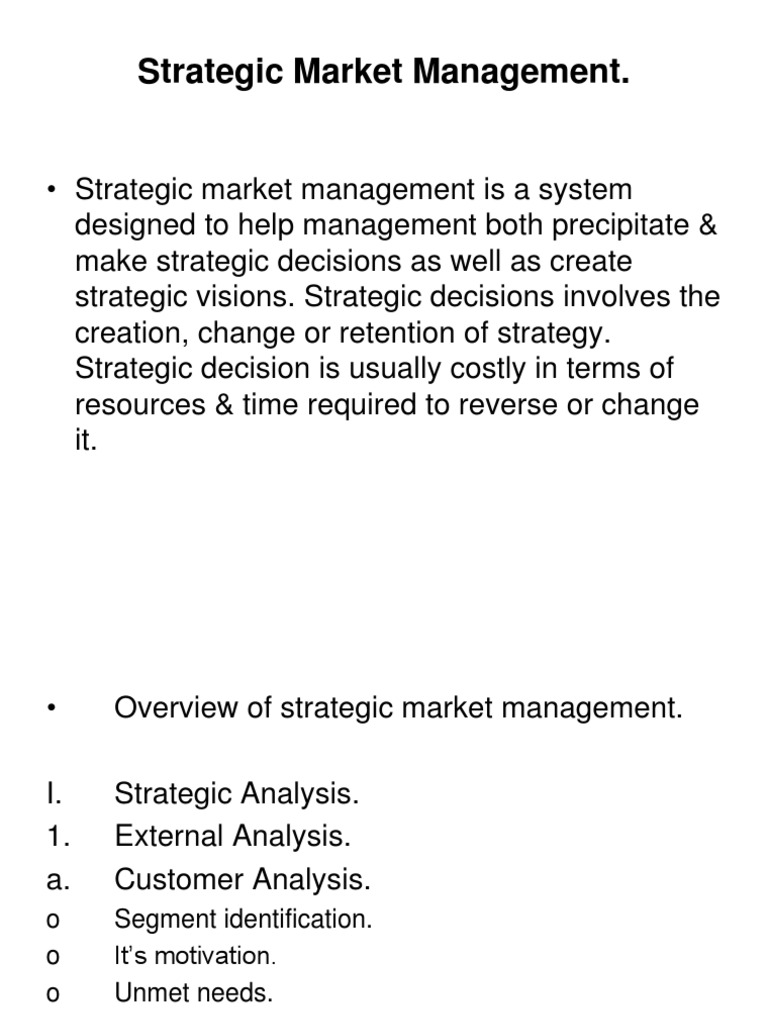02.strategic Market Management | PDF | Strategic Management | Accountability