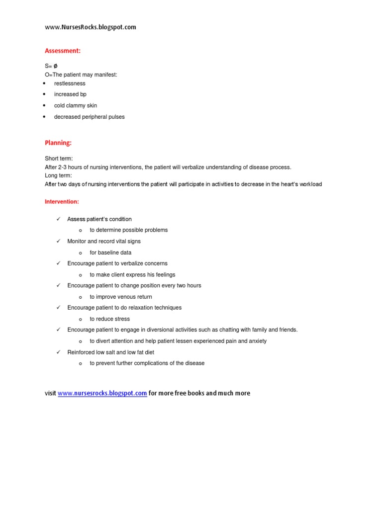 NCP On Decrease Cardiac Output | PDF
