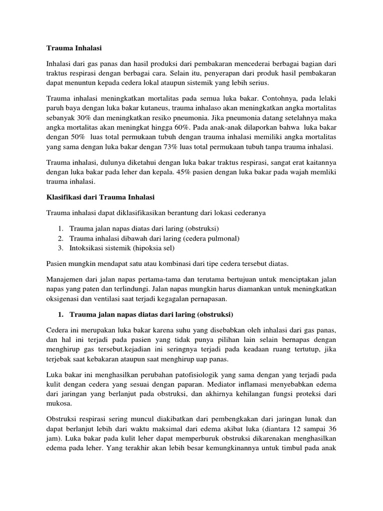 Trauma Inhalasi | PDF | Sains & Matematika