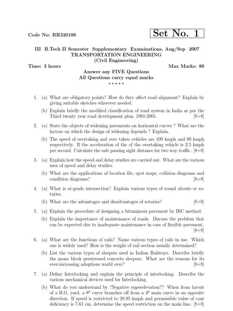 JNTU Old Question Papers 2007 | PDF | Track (Rail Transport) | Rail Transport