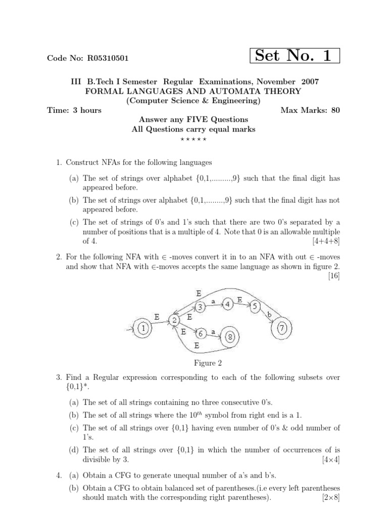 JNTU Old Question Papers 2007 | PDF | Formal Methods | Language Mechanics