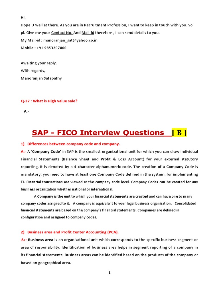 SAP FICO Interview Q&A | PDF | Debits And Credits | Withholding Tax