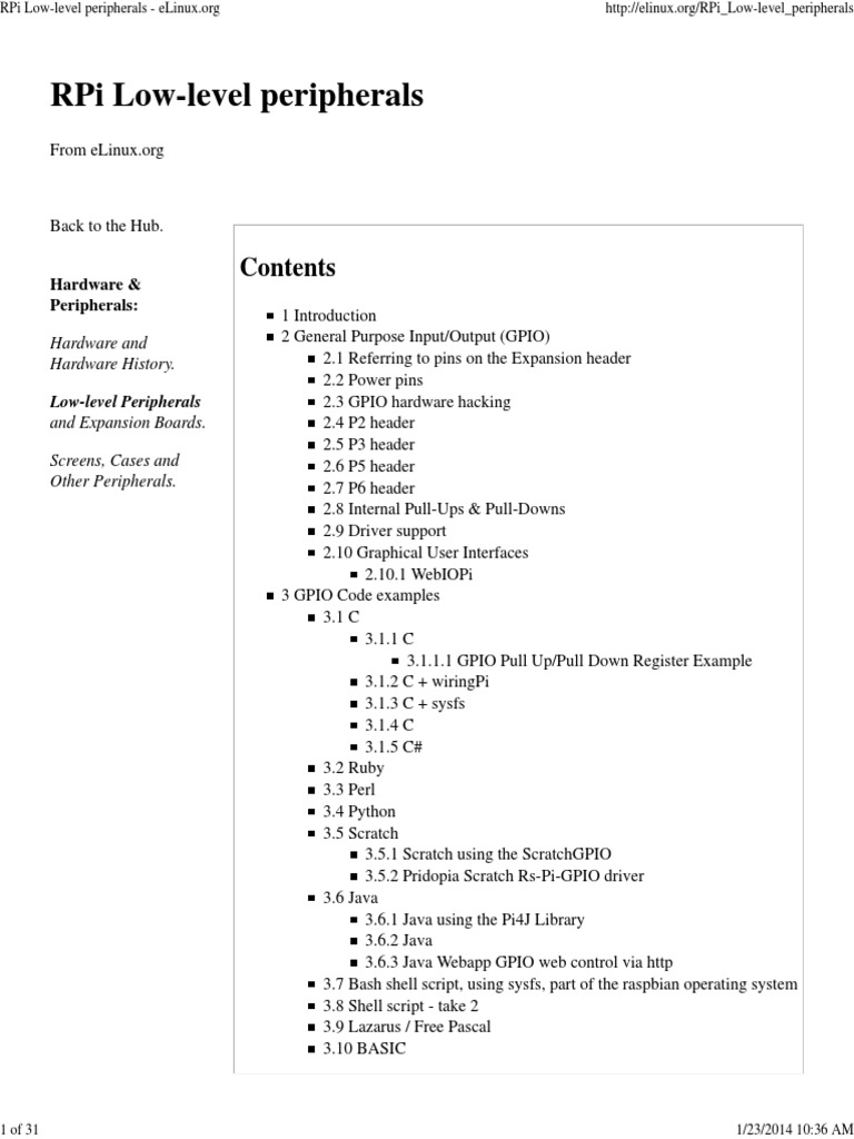 RPi Low-Level Peripherals | PDF | Raspberry Pi | Input/Output