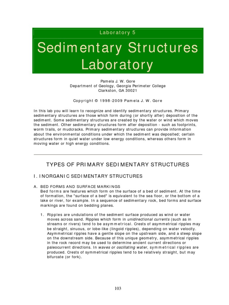 Sed Structures Lab Str2 | PDF | Sedimentary Rock | Sedimentology